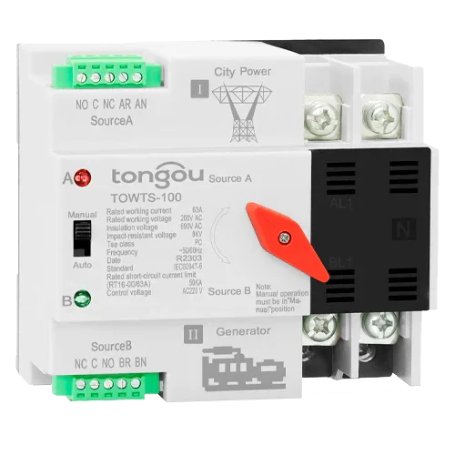 ATS Switch 2P 100A Tongou TOWTS-100 automatic – Aurensol